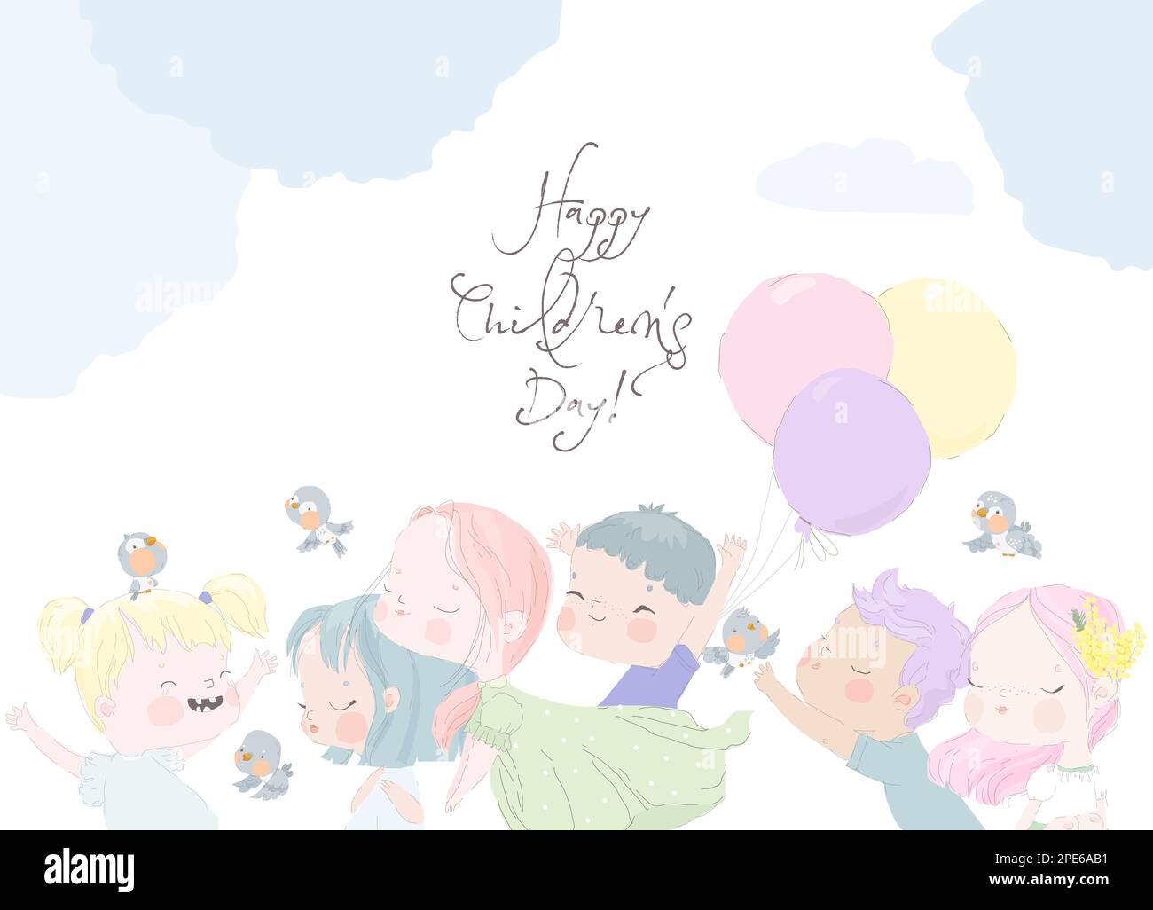 Cartoon Happy Kids celebrating Children s Day Stock Vector Image & Art ...