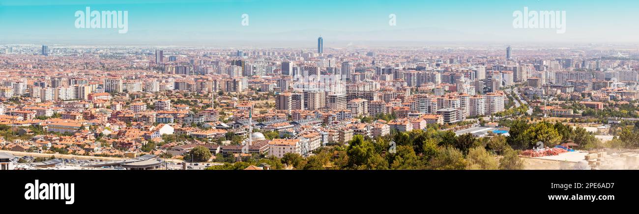 Konya city aerial skyline cityscape view from above. Turkish real ...