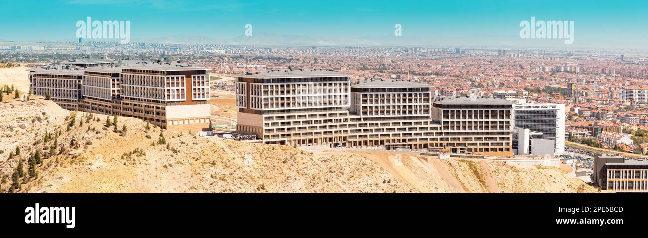 Konya city aerial skyline cityscape view from above. Turkish real ...