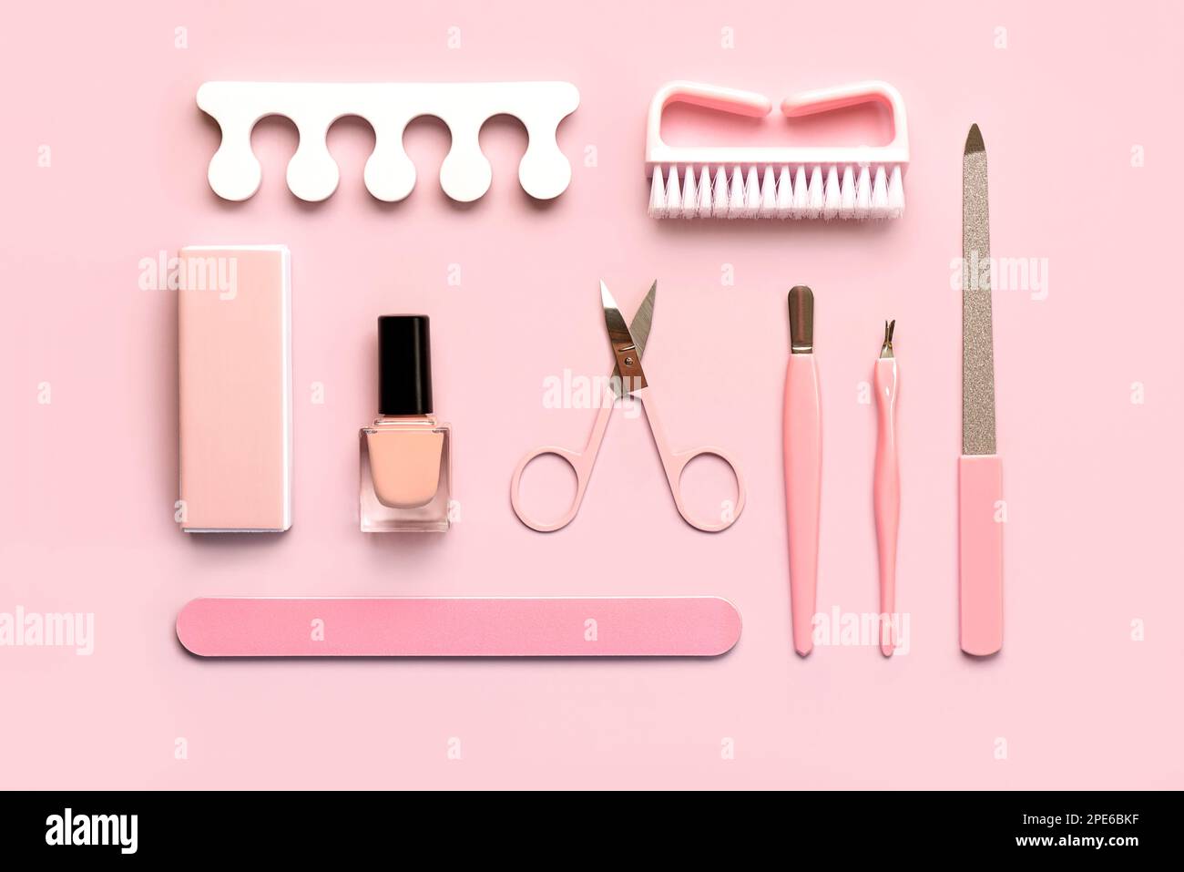 Composition with cosmetics and accessories for manicure or pedicure ...