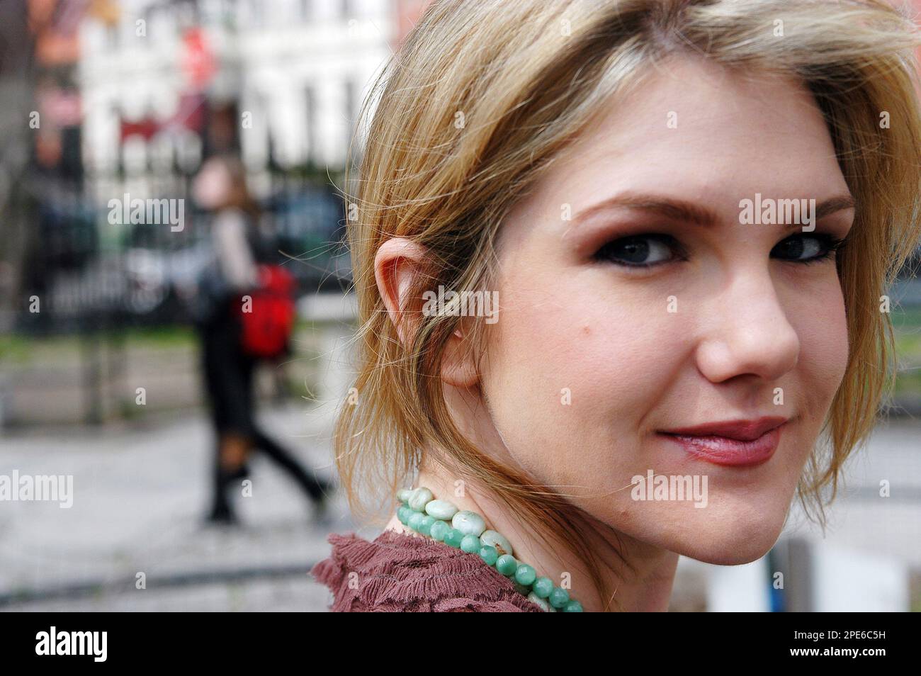 Actress Lily Rabe poses in Stuyvesant Park in New York on April 7, 2005 ...