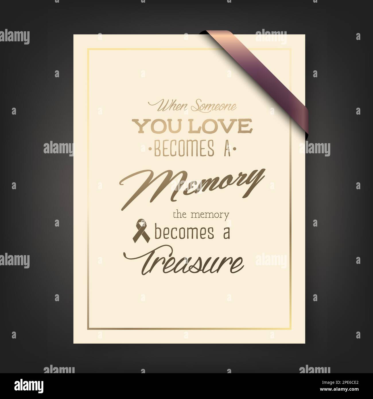 Vector Vertical A4 Funeral Card. When Someone You Love Becomes a Memory ...