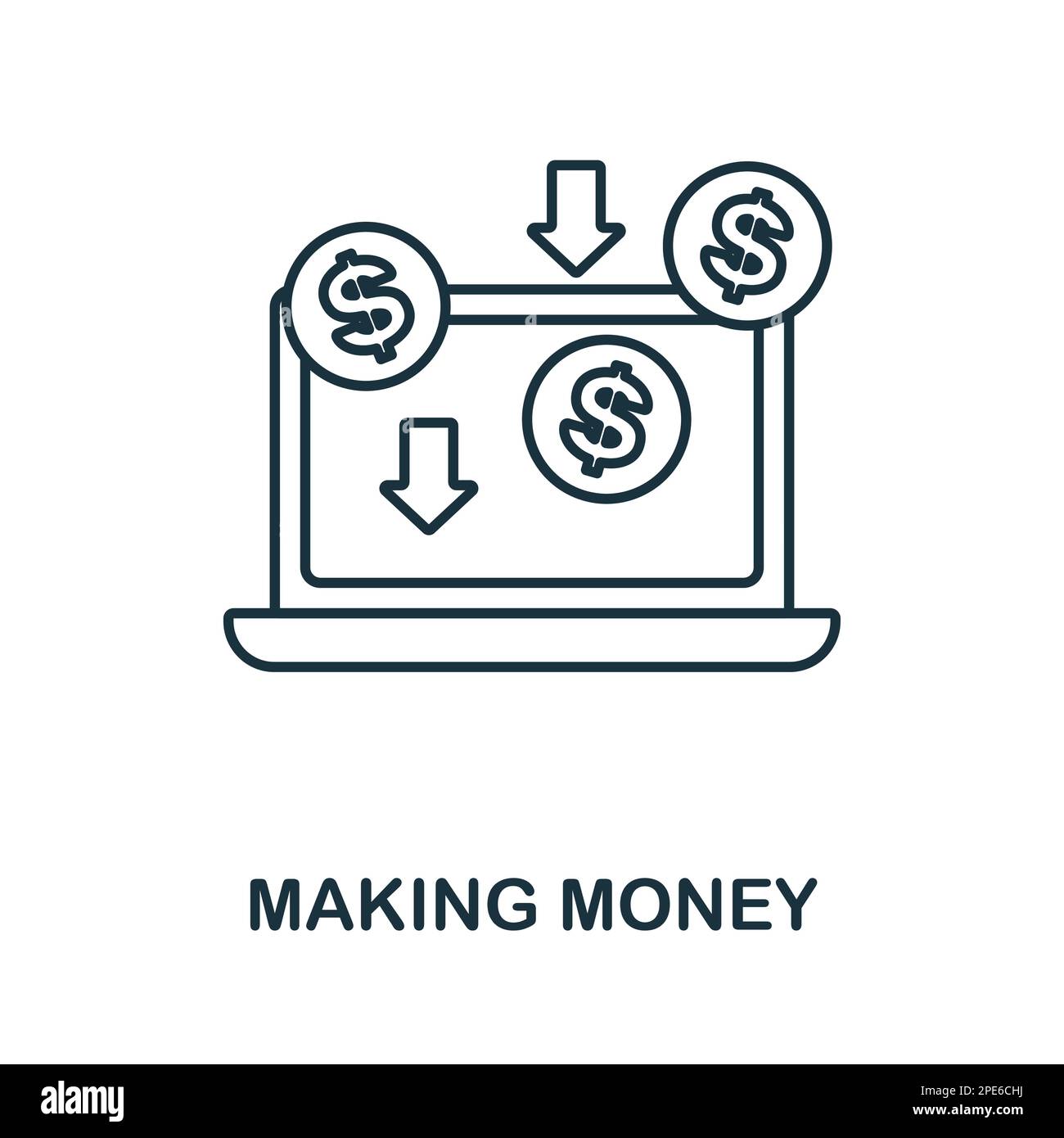 Making Money line icon. Colored element sign from finance management ...