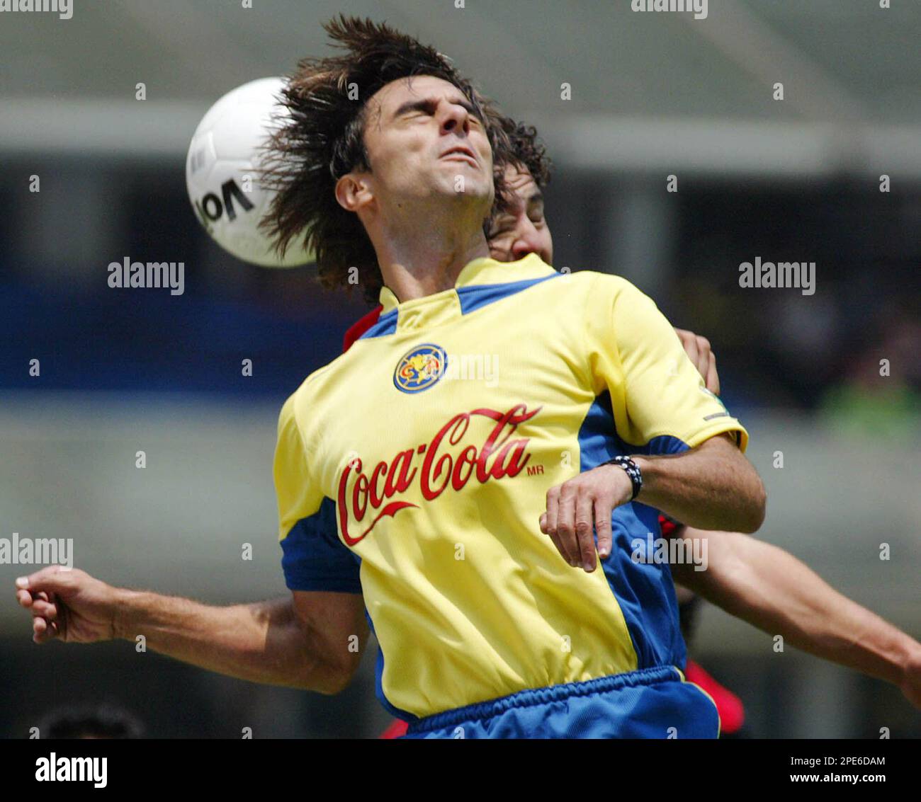 America's soccer player Claudio 'Piojo' Lopez, front, from Argentina ...