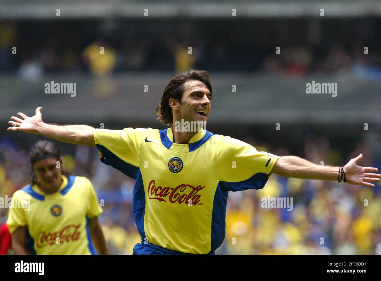 America's forward Claudio " Piojo" Lopez from Argentina celebrates ...