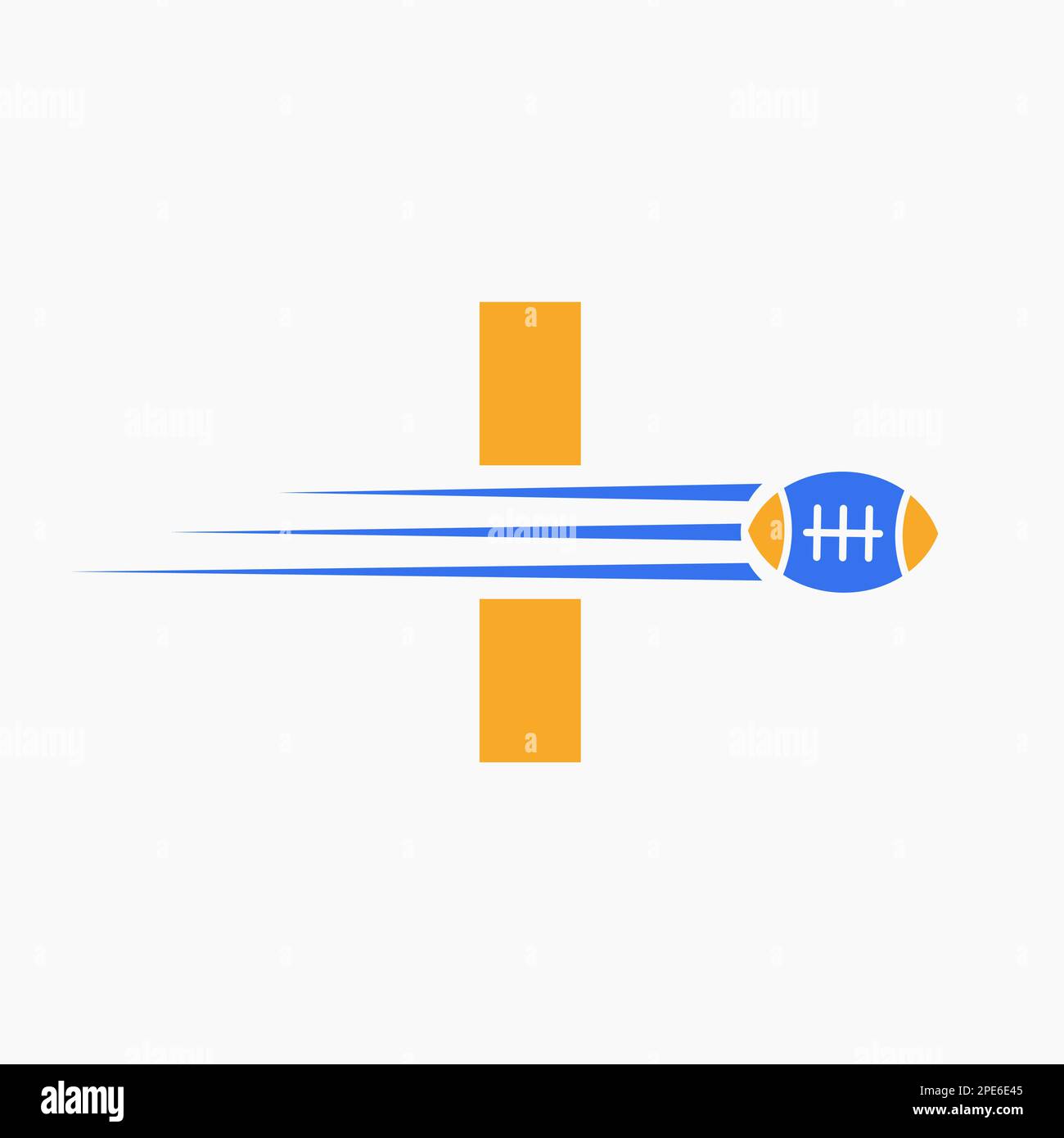 Letter I Rugby, Football Logo Combine With Rugby Ball Icon For American ...