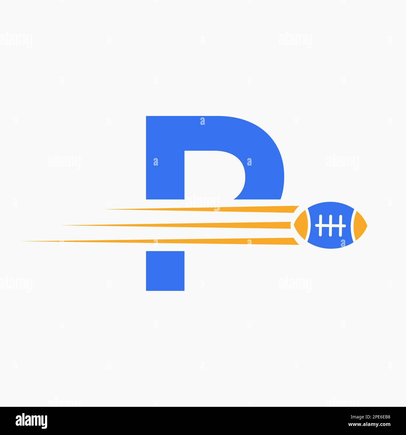 Letter P Rugby, Football Logo Combine With Rugby Ball Icon For American ...