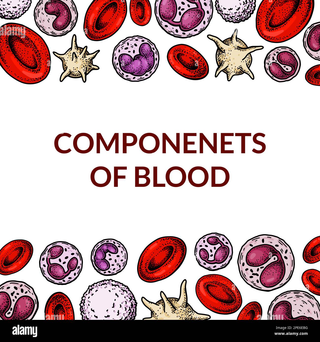 Blood cells background. Design for blood test, anemia, donation ...