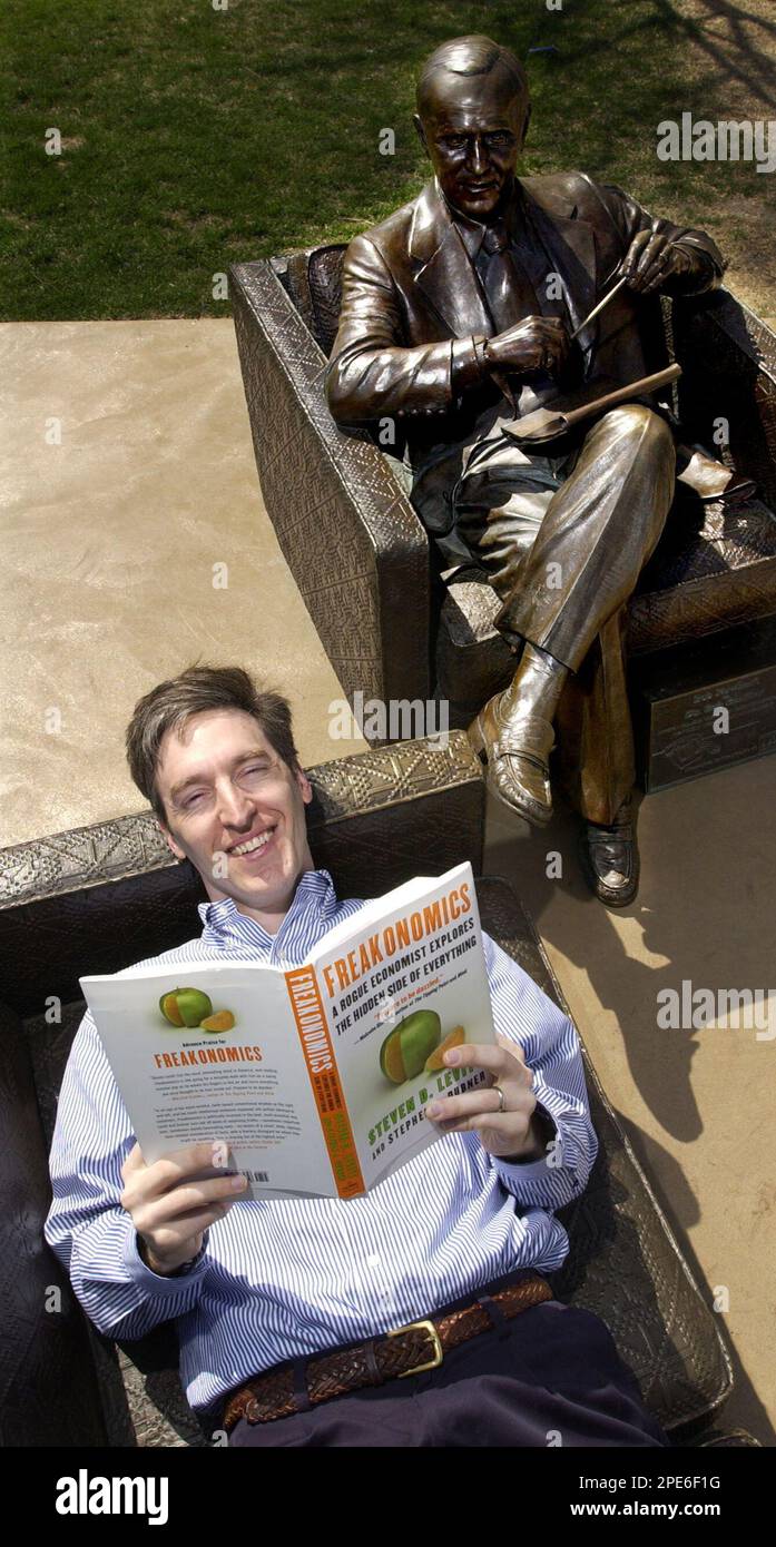 University of Chicago economics professor Steven Levitt poses with his ...