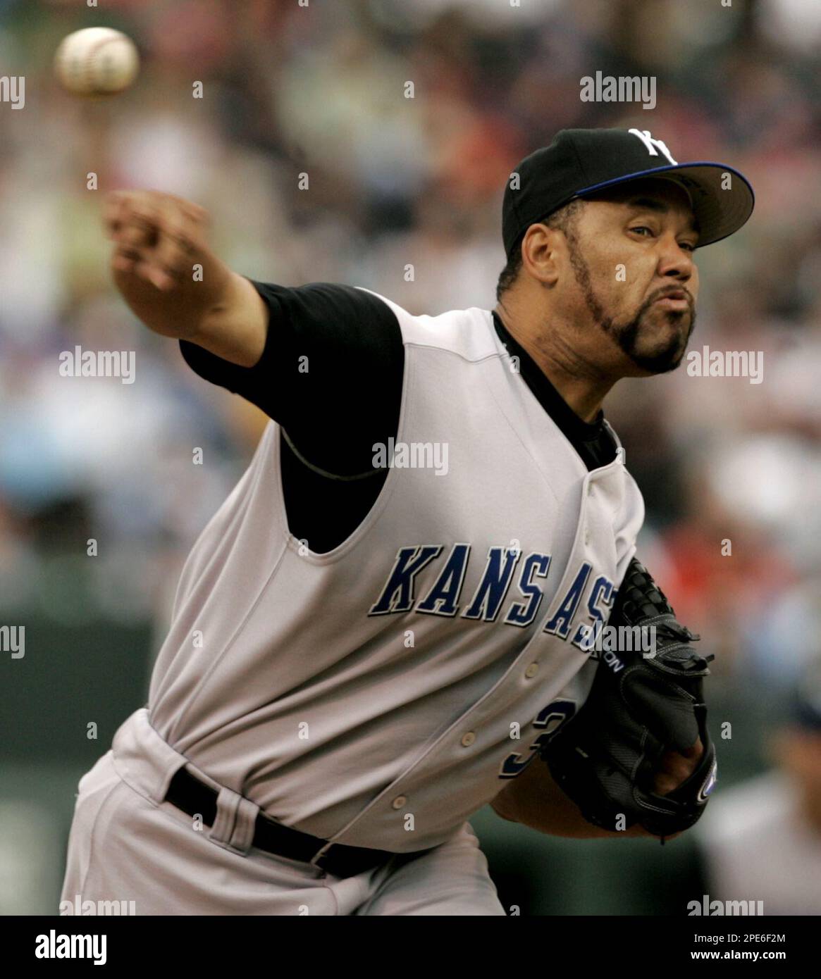Kansas City Royals pitcher Jose Lima delivers in the first inning ...