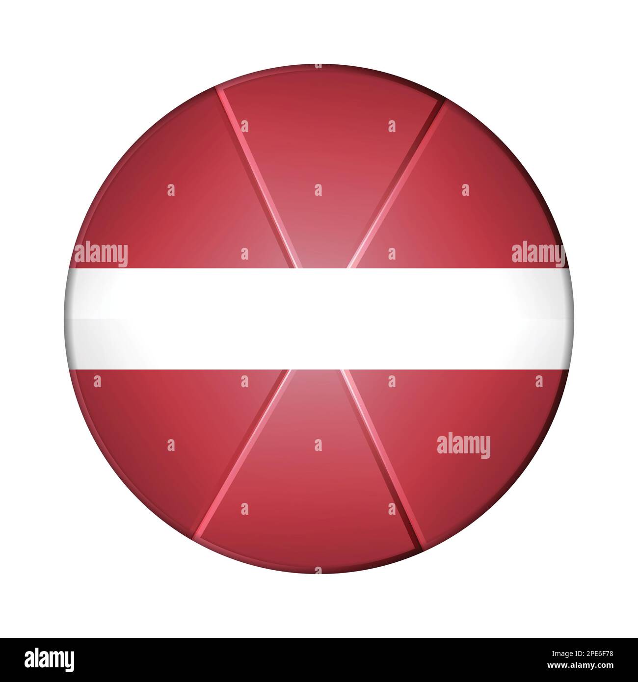 Glass light ball with flag of Latvia. Round sphere, template icon ...