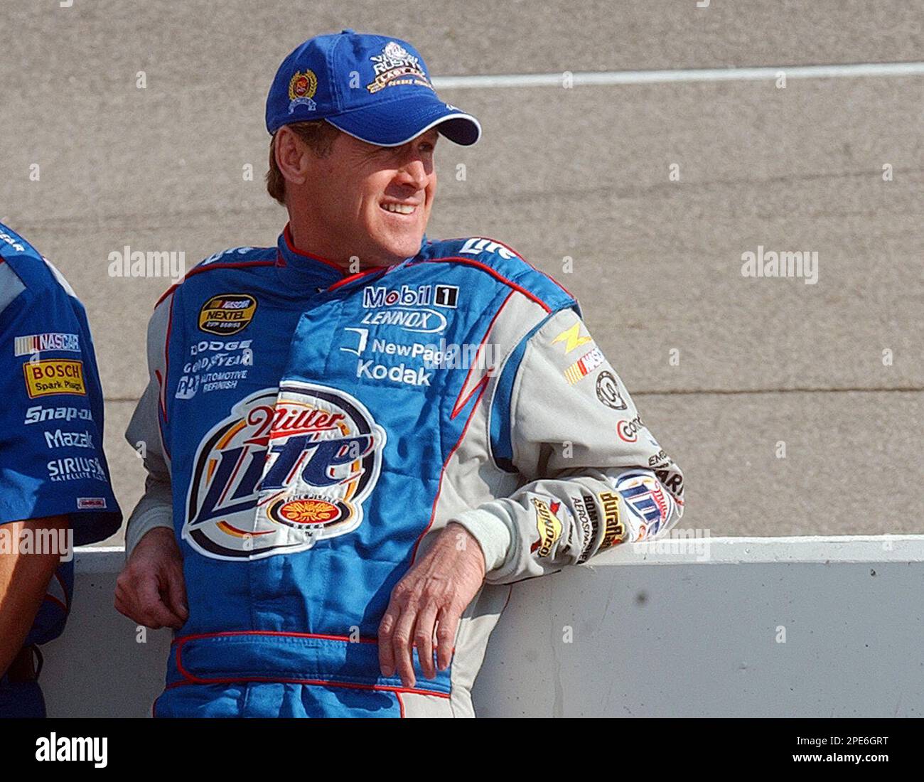 NASCAR driver Rusty Wallace waits to qualify for the Dodge Charger 500 ...