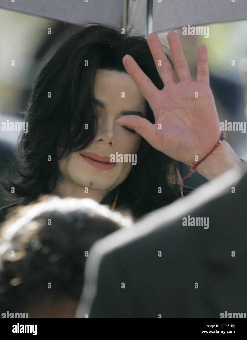 Michael Jackson arrives for court at the Santa Barbara County ...