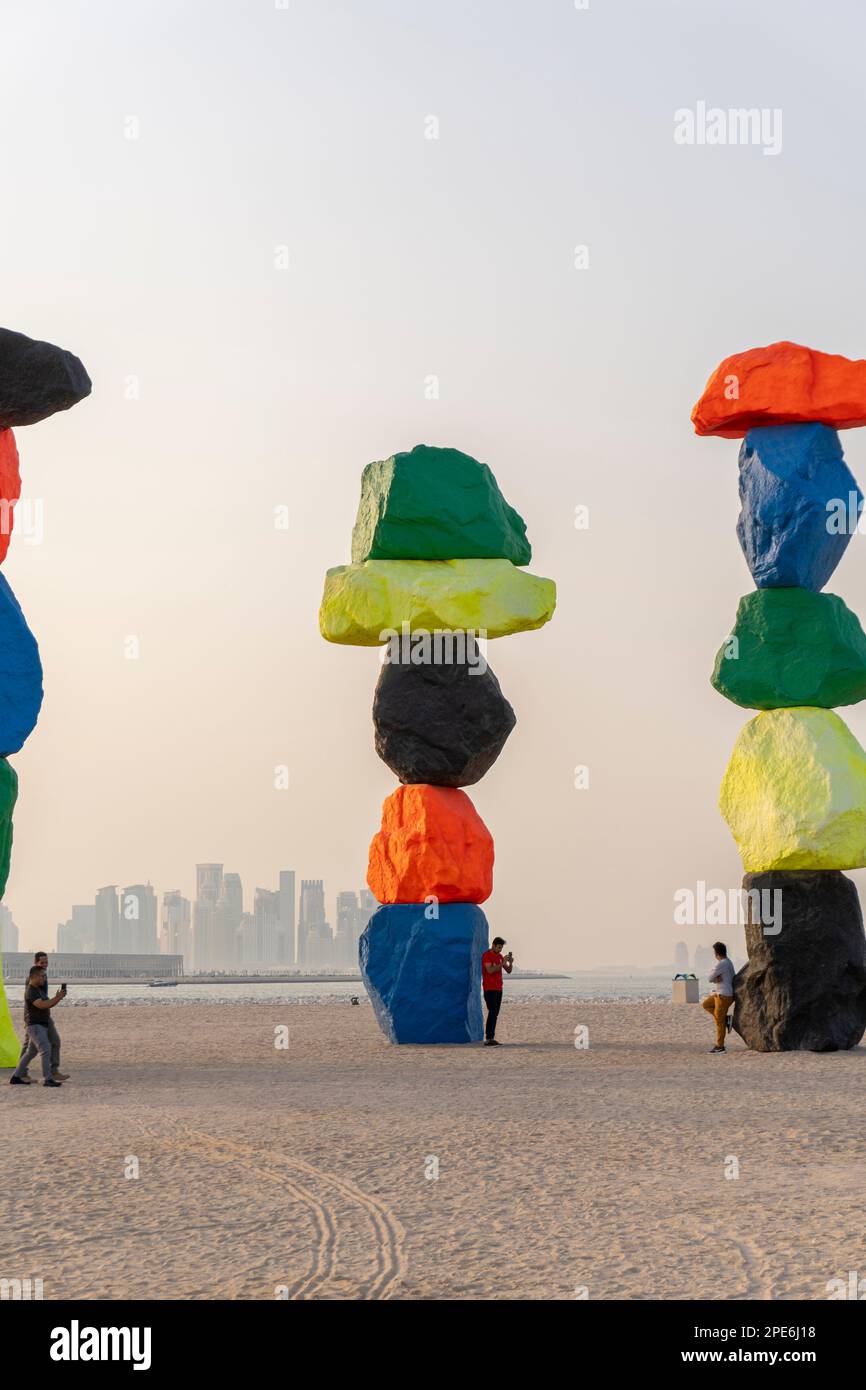 Doha Mountains by Ugo Rondinone, this sculptural installation combines ...
