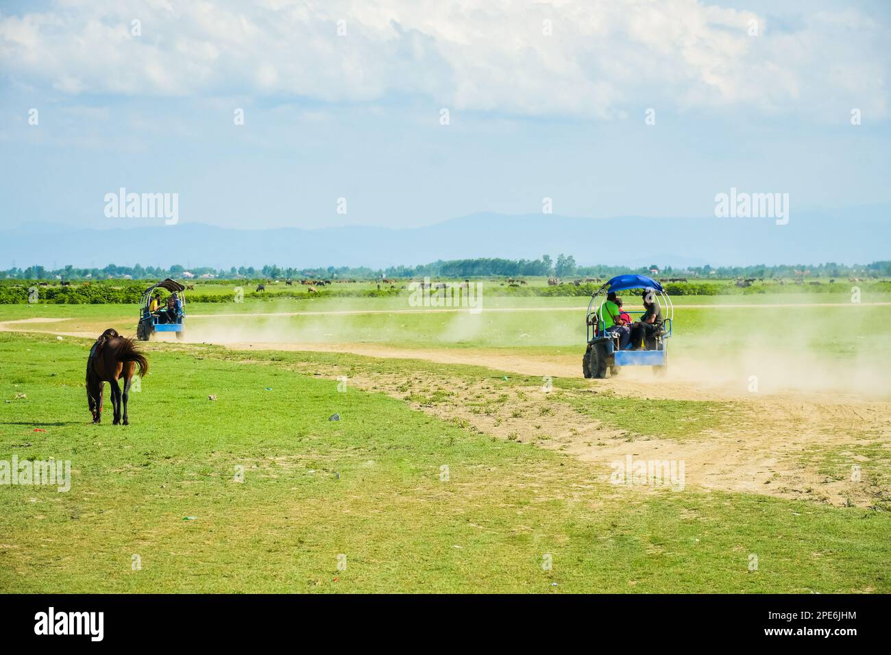 Bandar Anzali, Iran - 10th june, 2022: iranian tourist enjoy ride in ...