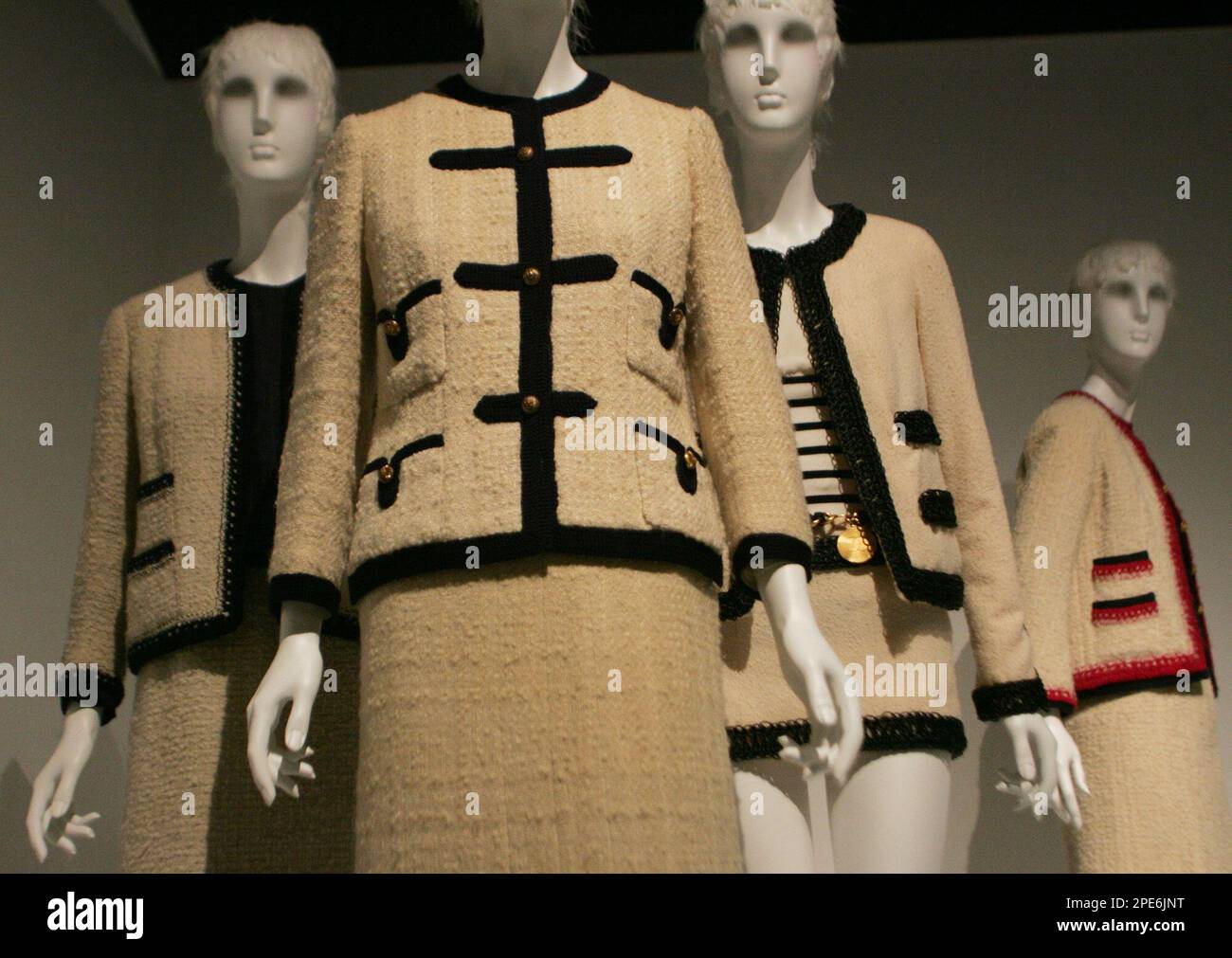 Chanel suits from various decades are shown at the Metropolitan Museum ...