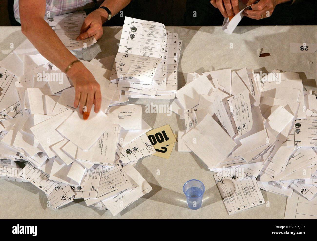 Ballot papers are being counted at the Folkestone and Hythe ...