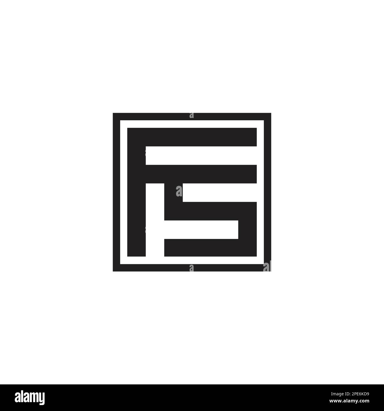 letter fs simple geometric square line logo vector Stock Vector Image ...