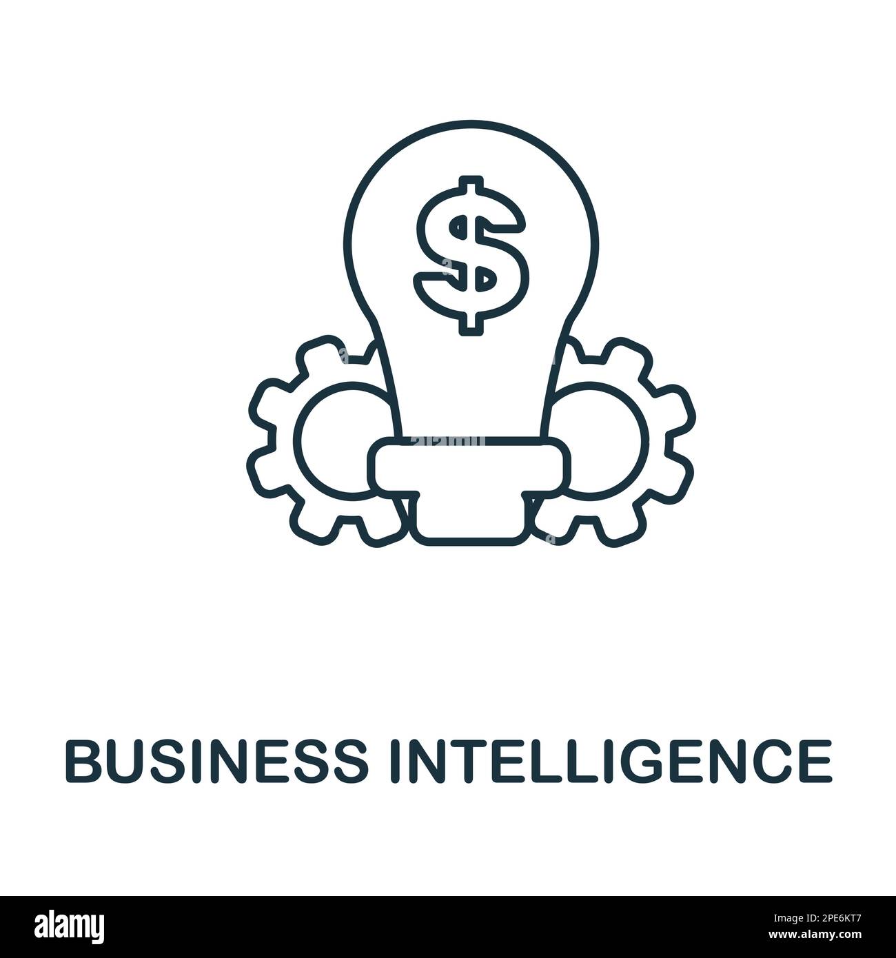 Business Intelligence line icon. Monochrome simple Business ...