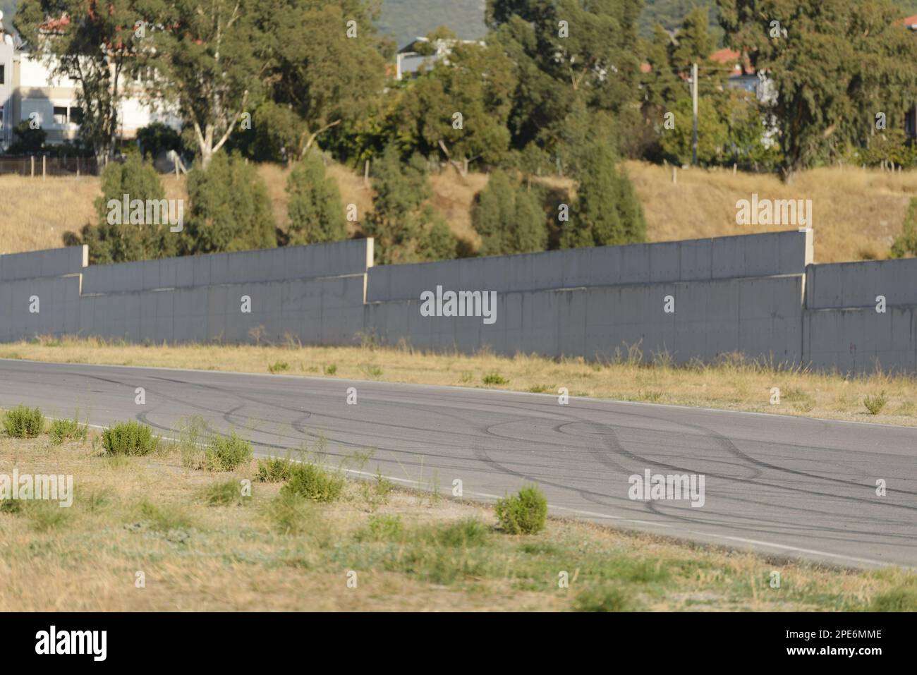 Close up shot of race track with tire tracks Stock Photo - Alamy