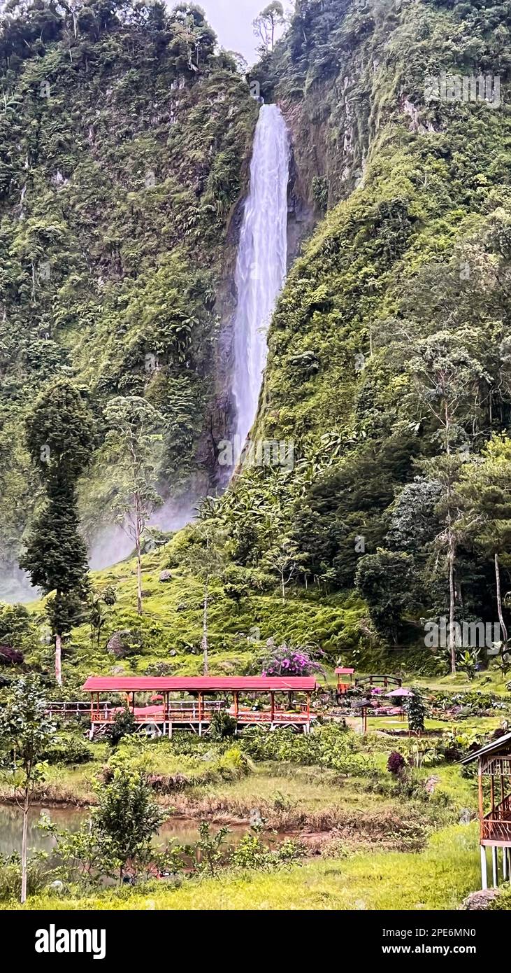 Citambur waterfall Cianjur in Indonesia. Famous tourist attractions and ...
