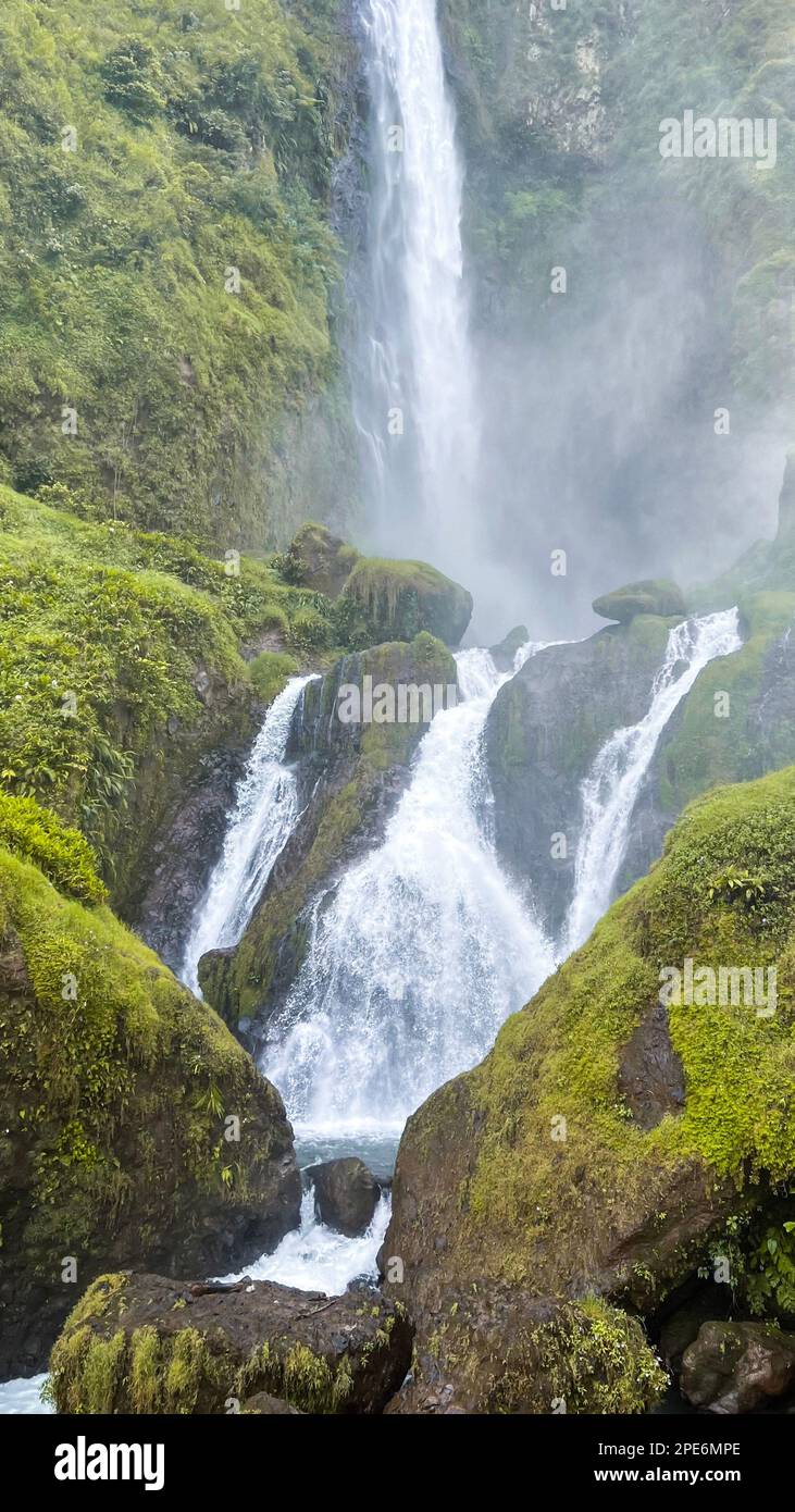 Citambur waterfall Cianjur in Indonesia. Famous tourist attractions and ...