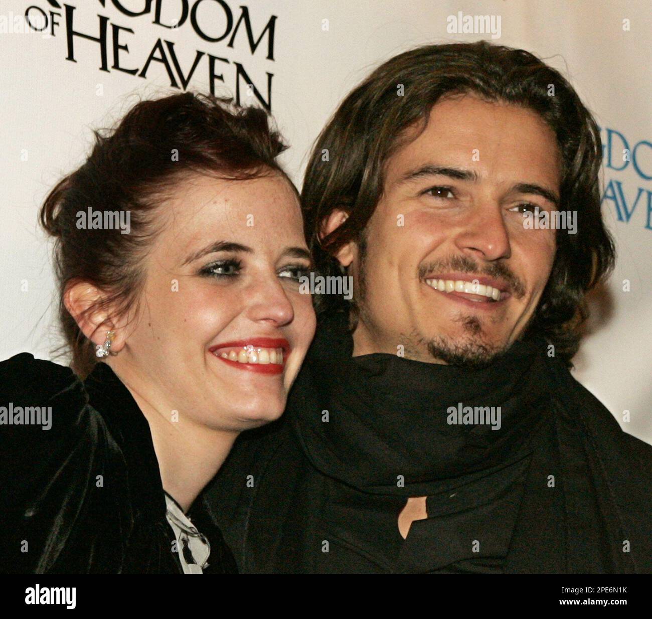 Orlando Bloom, right, and Eva Green pose for photographers before ...