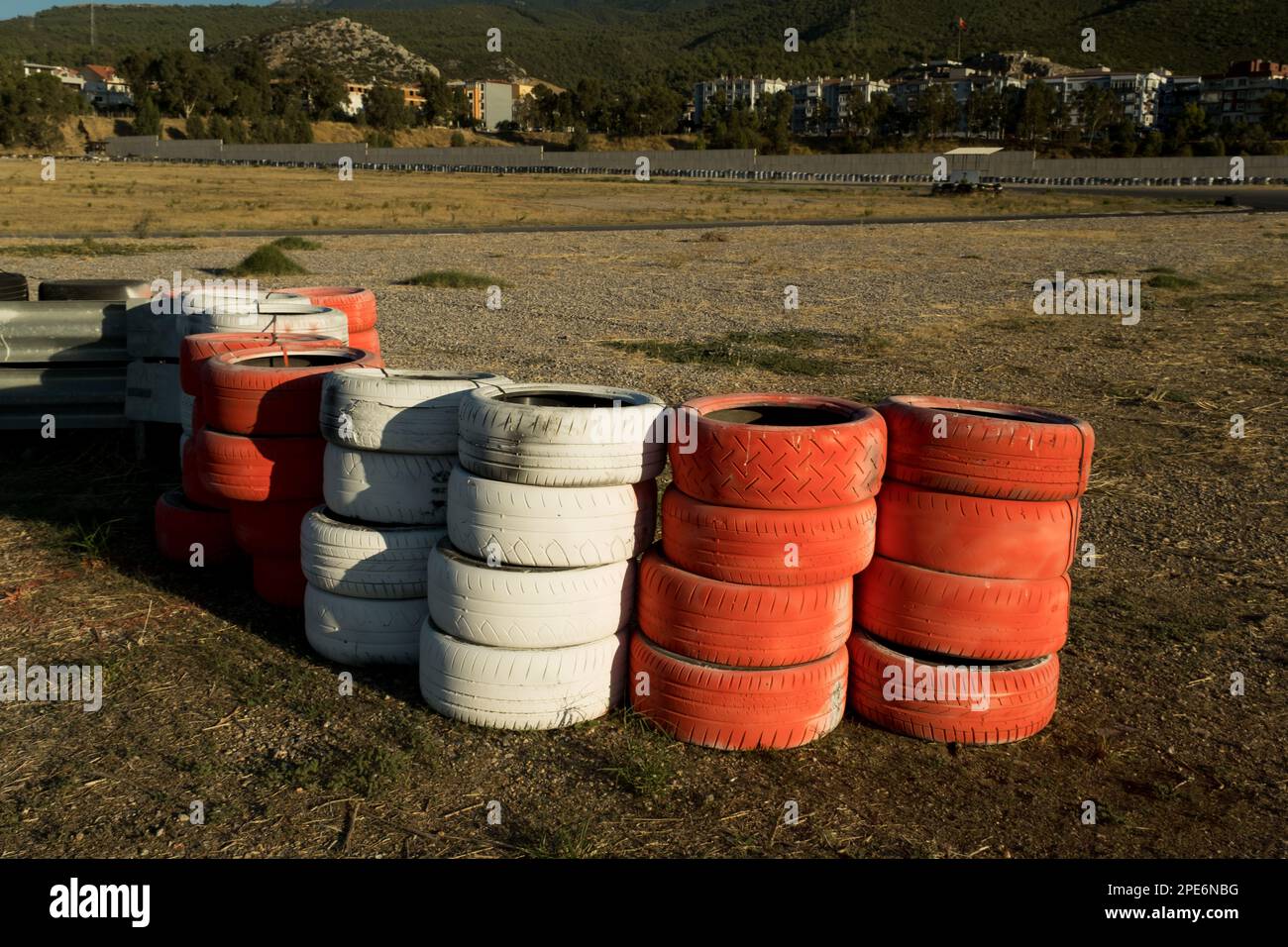 Tyre tire barrier wall hi-res stock photography and images - Alamy