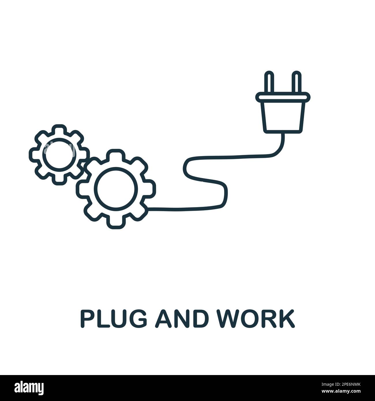 Plug And Work line icon. Monochrome simple Plug And Work outline icon ...
