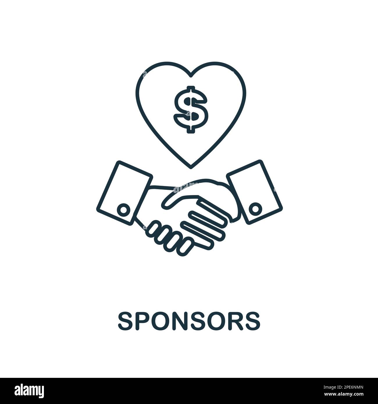 Sponsors line icon. Colored element sign from finance management ...