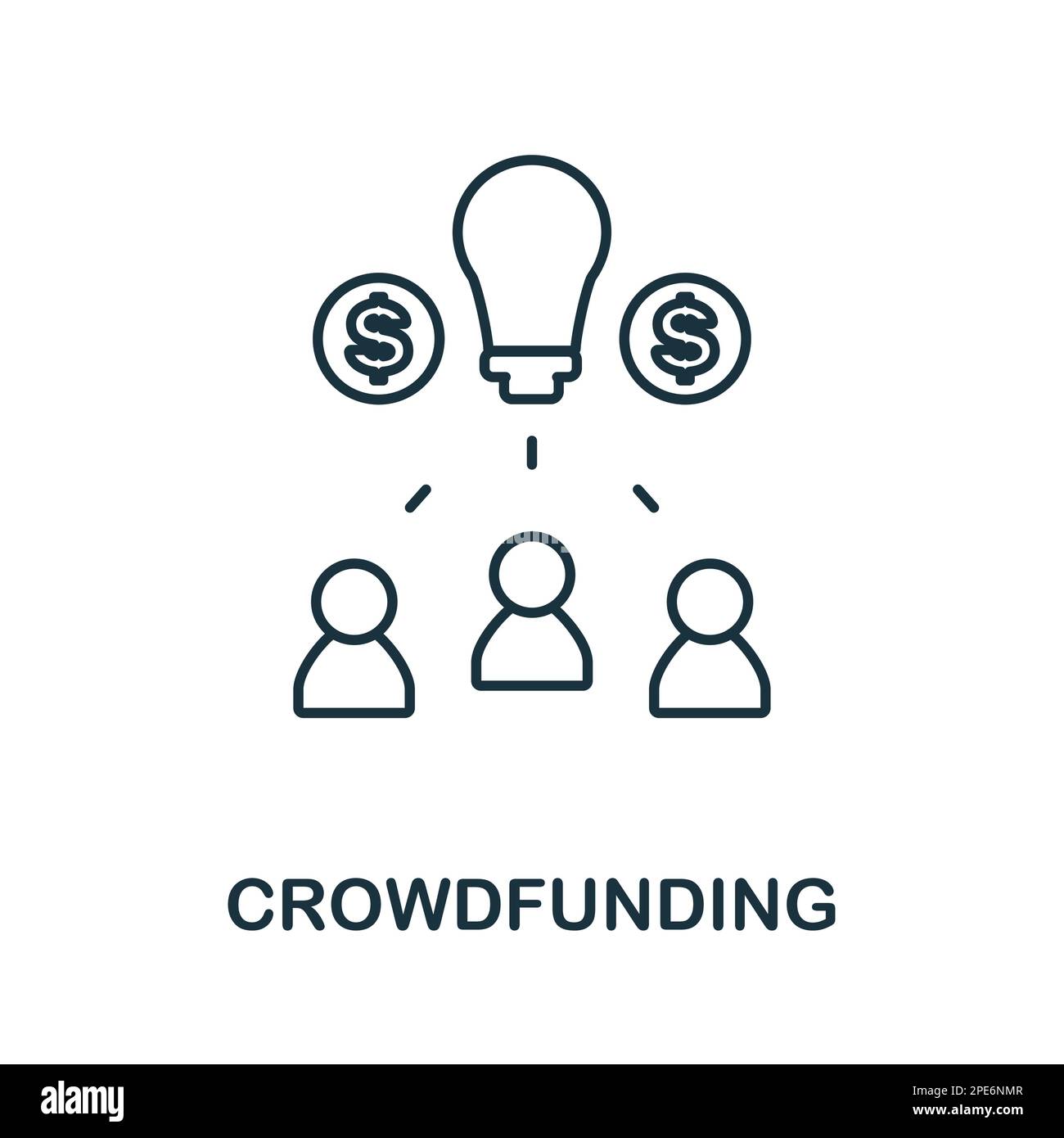 Crowdfunding line icon. Colored element sign from finance management ...