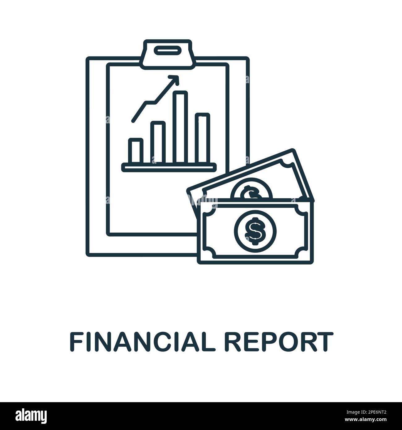 Financial Report line icon. Colored element sign from finance ...