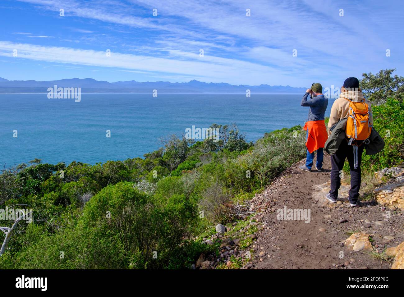 Hikers on Robberg Island, Robberg Peninsula, Robberg Nature Reserve ...