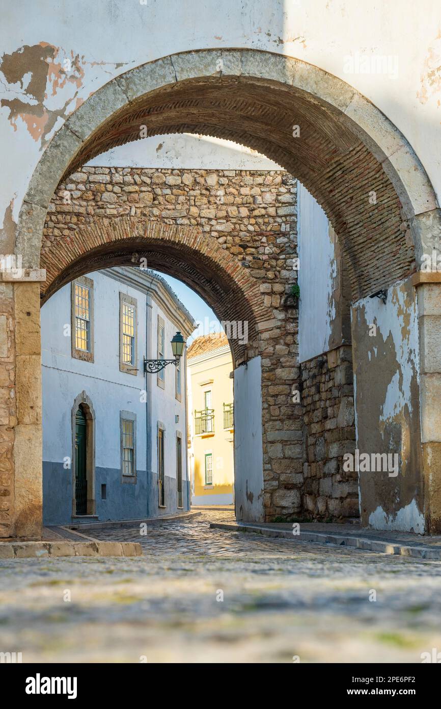 Resting Arch in medieval walls is one of 4 entrances to the old town in ...