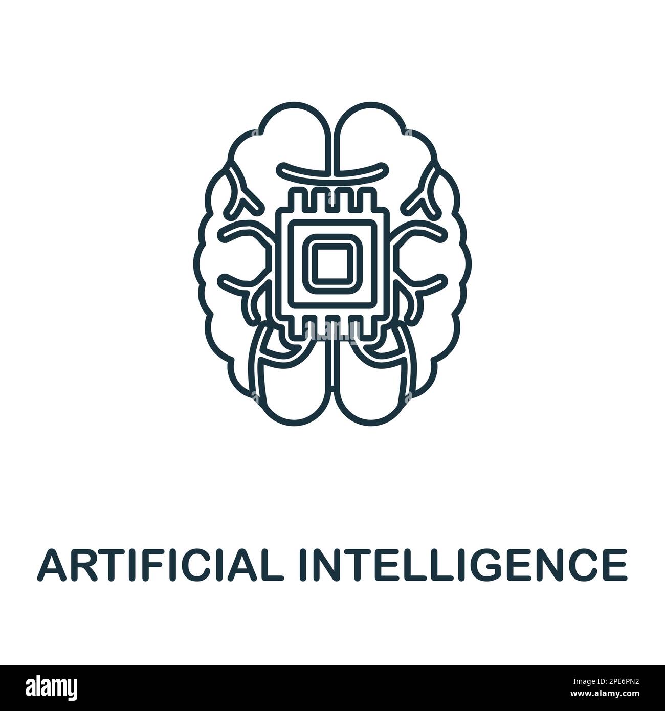 Artificial Intelligence line icon. Monochrome simple Artificial ... Artificial Intelligence line icon. Monochrome simple Artificial ...