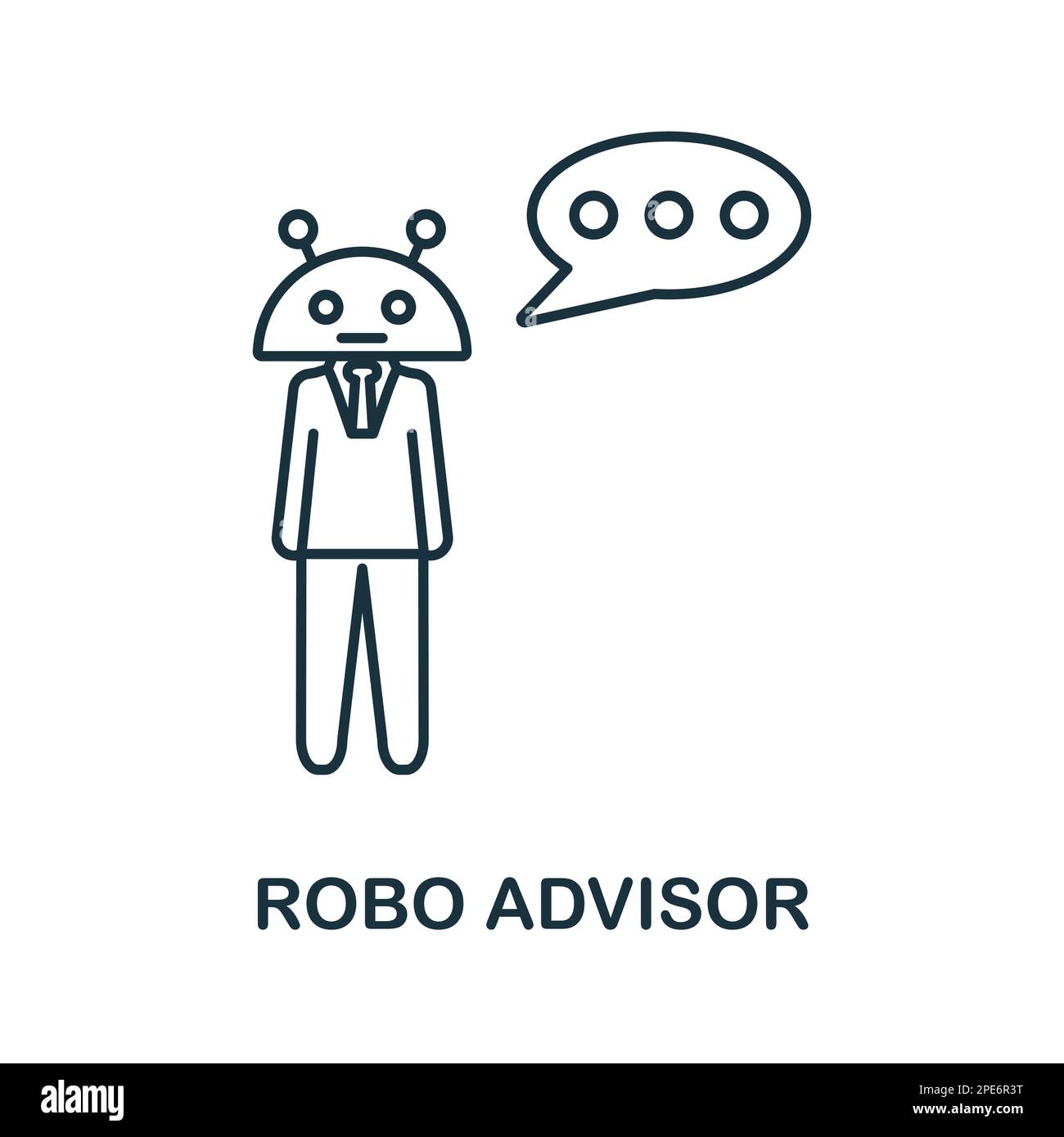 Robo Advisor line icon. Monochrome simple Robo Advisor outline icon for ...