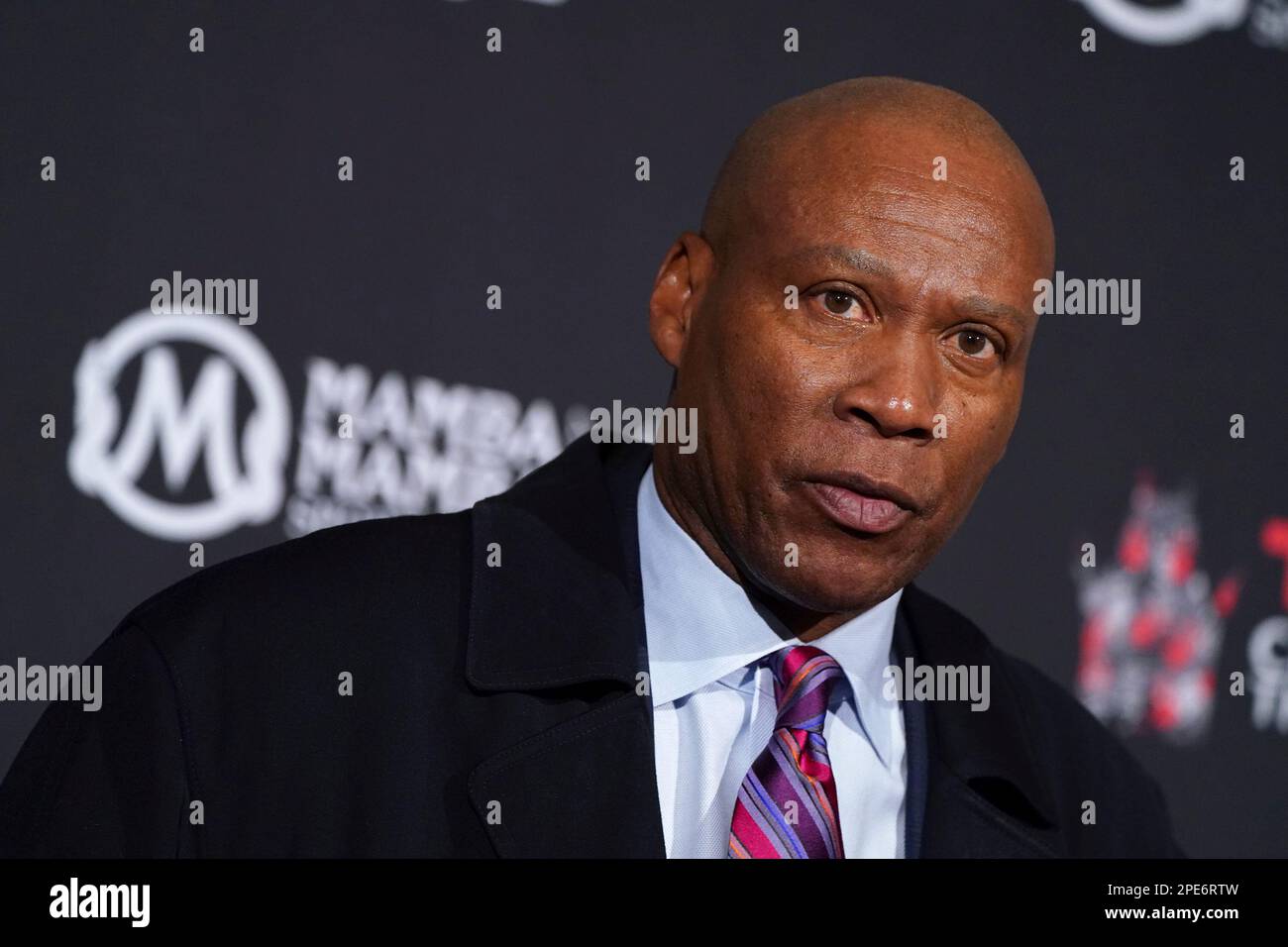 Byron Scott, veteran NBA player and coach, speaks at a ceremony ...