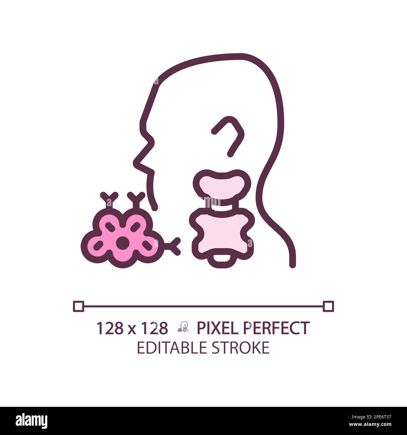 Thyroid cancer pixel perfect RGB color linear icon Stock Vector Image & Art - Alamy