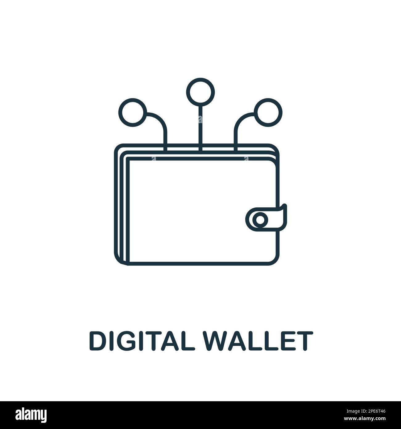 Digital Wallet line icon. Monochrome simple Digital Wallet outline icon ...