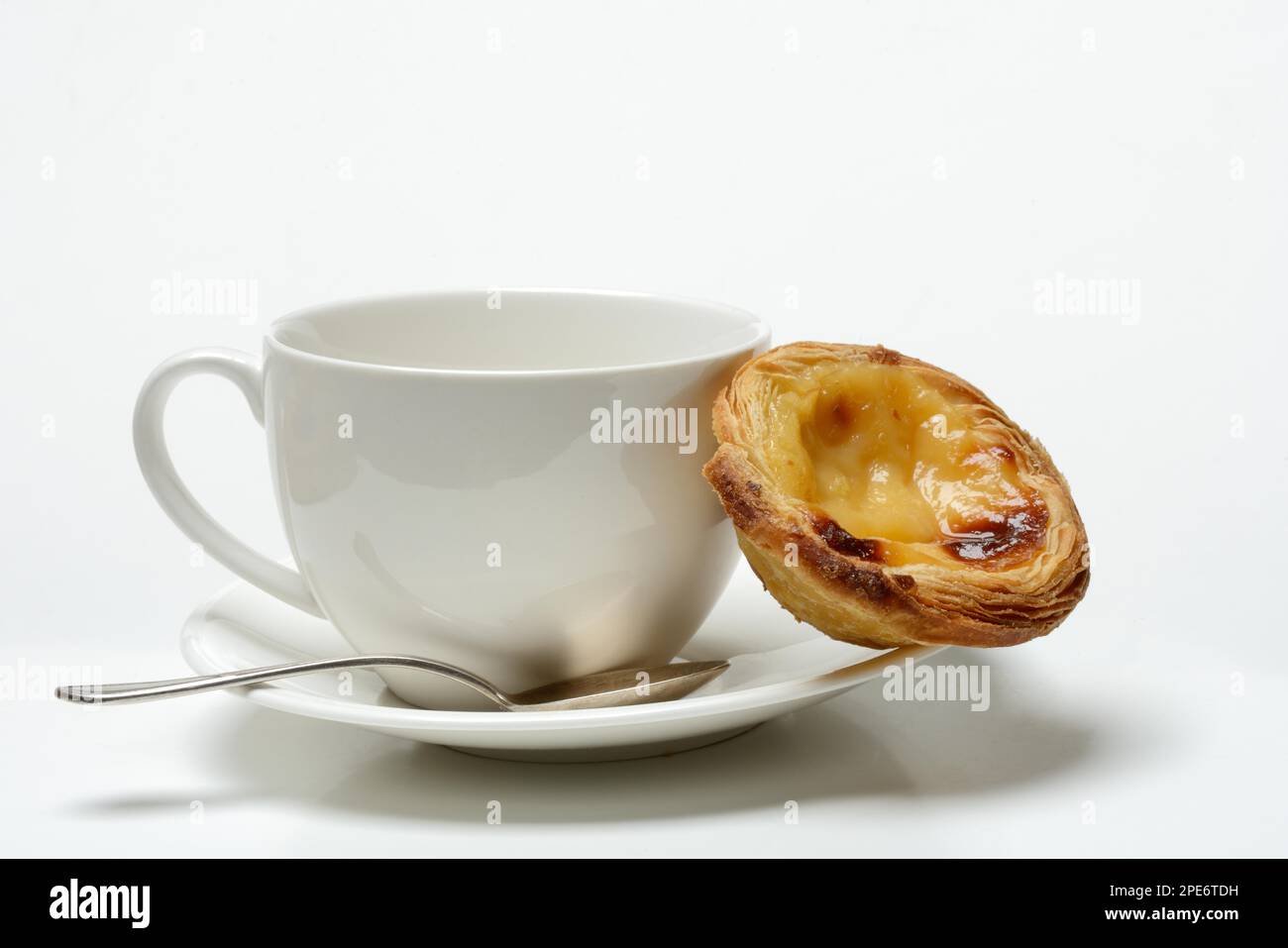 Pastel de Nata, Pasteis de Nata with coffee cup, custard tart ...