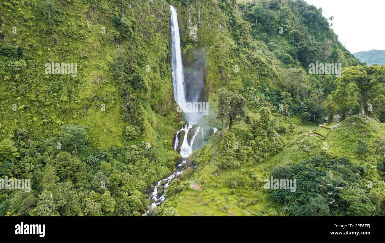 Citambur waterfall Cianjur in Indonesia. Famous tourist attractions and ...