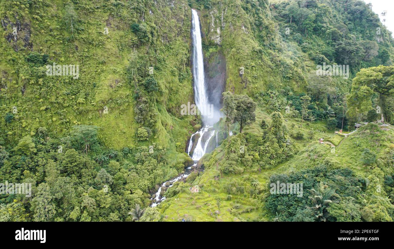 Citambur waterfall Cianjur in Indonesia. Famous tourist attractions and ...