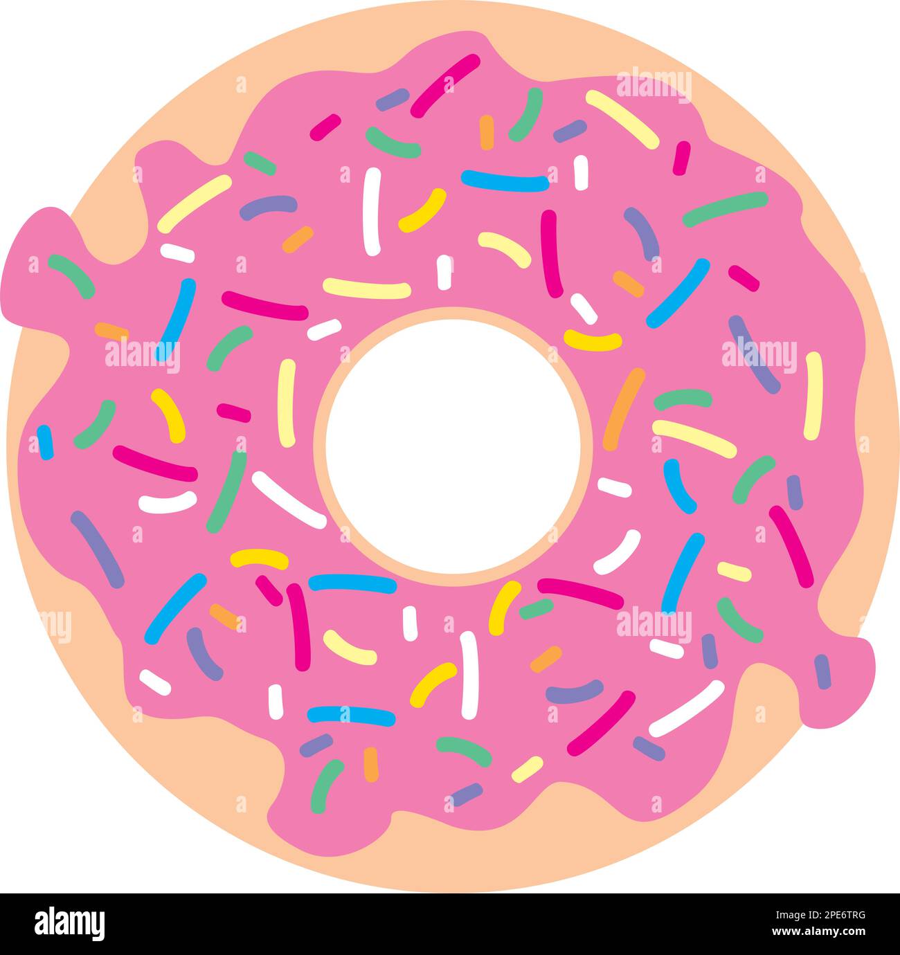 Donut with pink glaze and sprinkles. Vector illustration Stock Vector Image & Art - Alamy