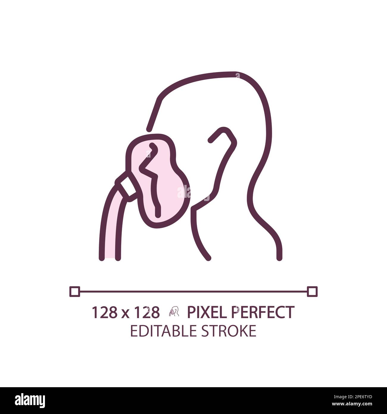 Oxygen mask pixel perfect RGB color linear icon Stock Vector Image ...