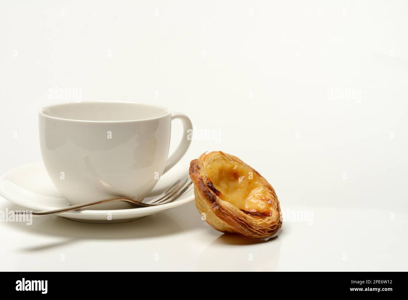 Pastel de Nata, Pasteis de Nata with coffee cup, custard tart ...