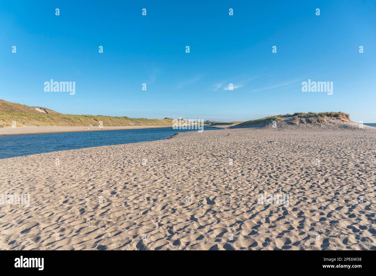 Landscape with the lagoon on the beach of Camperduin, Schoorl, North ...