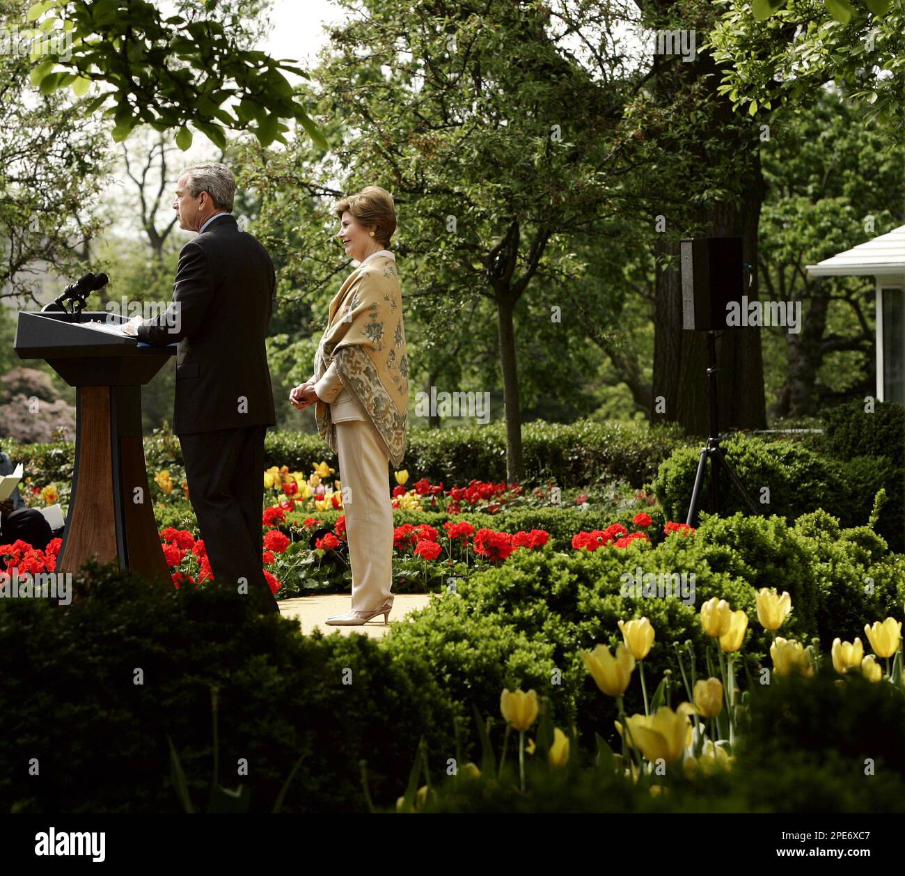 President Bush and first lady Laura Bush participate in the Preserve ...