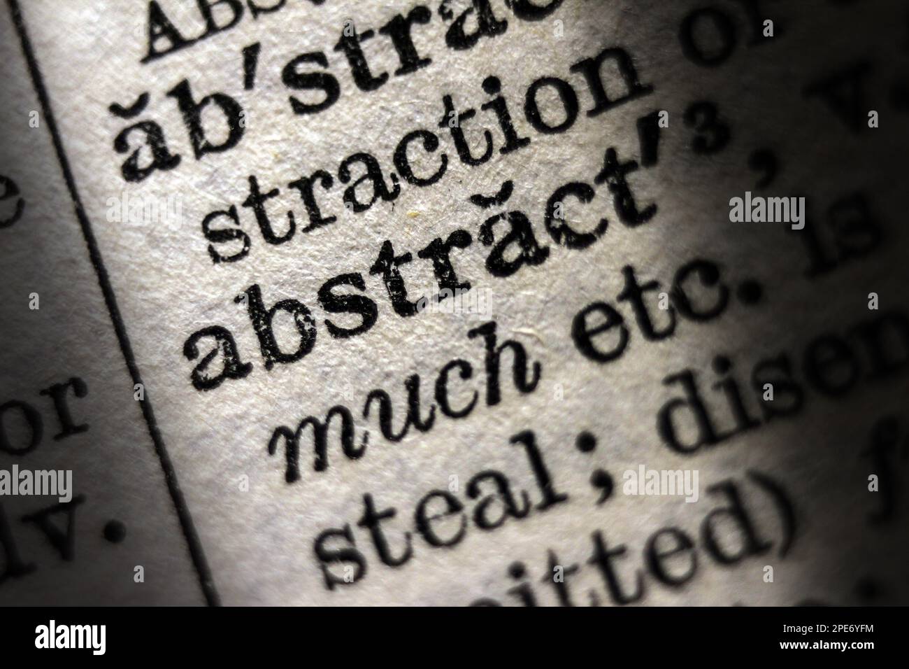 Definition of word abstract on dictionary page, close-up Stock Photo ...