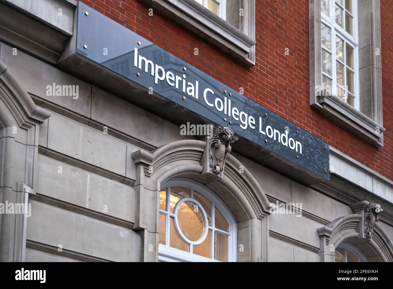 London, United Kingdom - February 01, 2019: Imperial College sign above ...