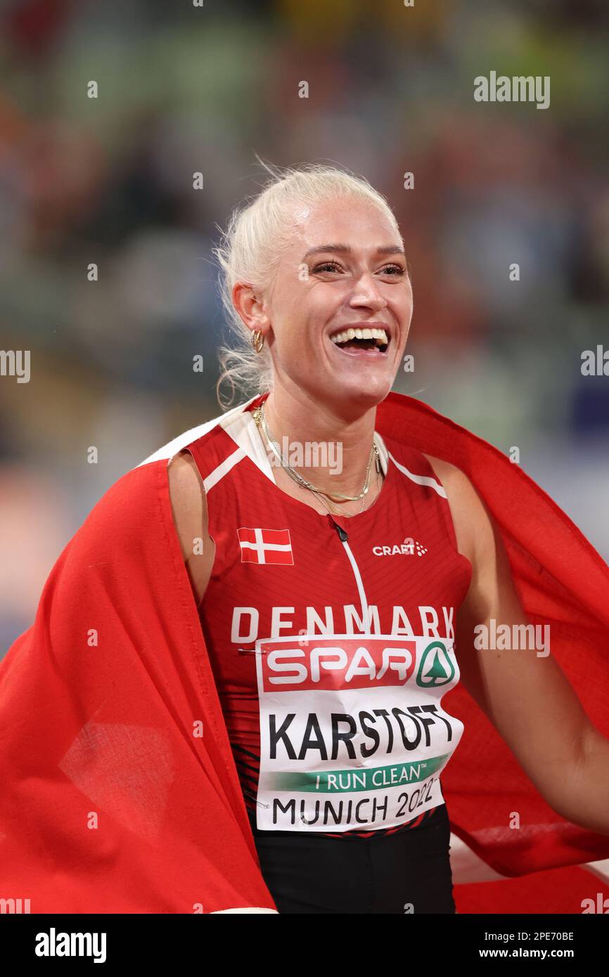 Ida KARSTOFT celebrating her Bronze Medallist in the 200m at the ...